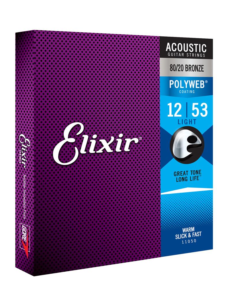ELIXIR POLYWEB 11050 80/20 ACOUSTIC GUITAR STRINGS. 12-53. – derosa ...